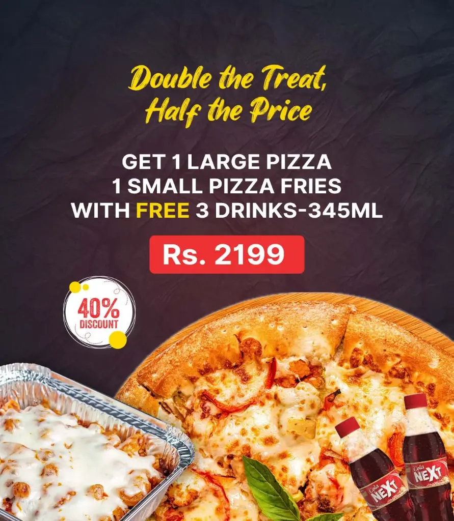 Cheesy Large Pizza & Pasta Combo | 50% Off | Num Num Pizza